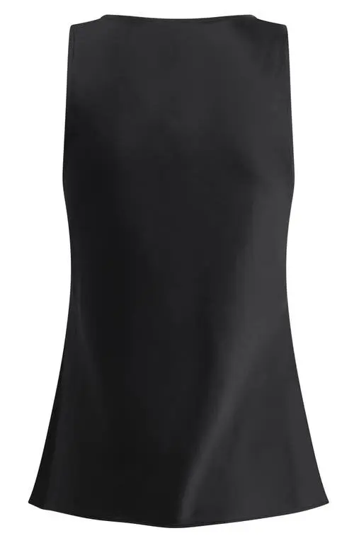 FAVORITE DAUGHTER The Clean Cut Silk Blend Tank - Black