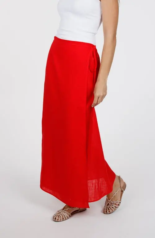 LEISURE LAB Marbella Wrap Skirt - Ruby