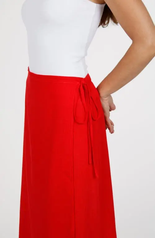 LEISURE LAB Marbella Wrap Skirt - Ruby