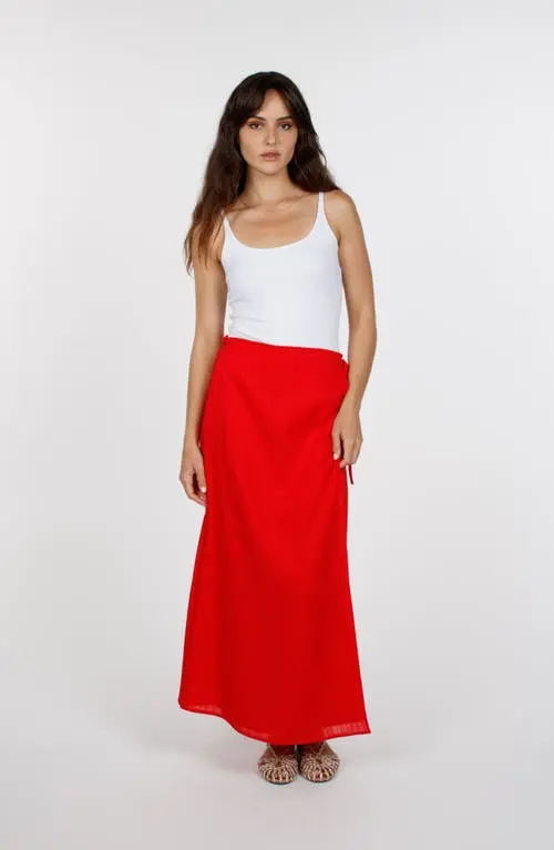 LEISURE LAB Marbella Wrap Skirt - Ruby