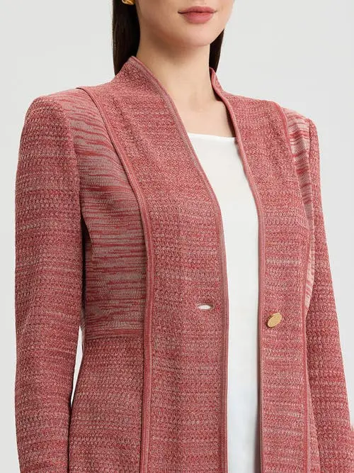Misook Tailored Melange Princess Seam Knit Jacket