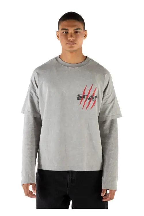 Disney Princess Long Sleeve Layered T-shirt - Grey Cloud Scar