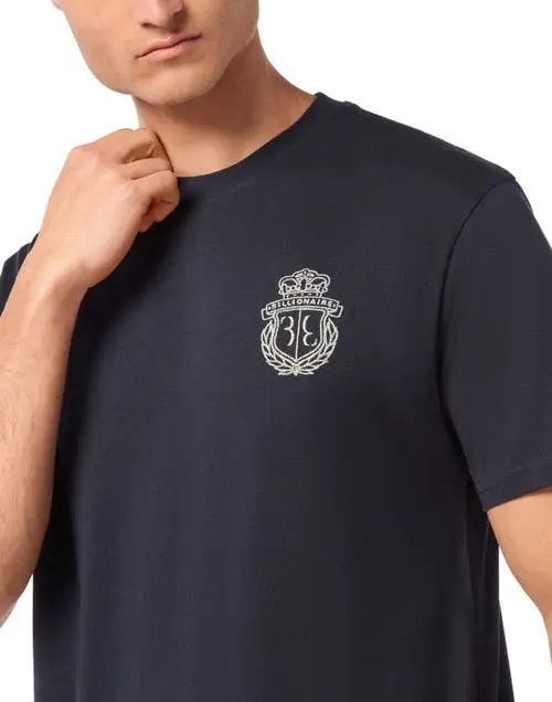 BILLIONAIRE Embroidered Round Neck T-shirt Crest