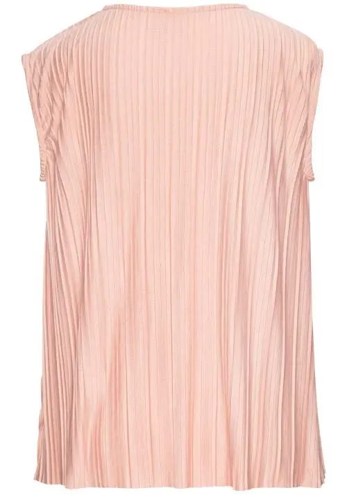 LASCANA Pleated Cap Sleeve Top - Peach