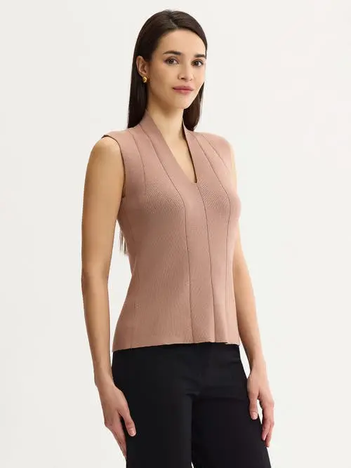 Misook V Neck Princess Seam Tank