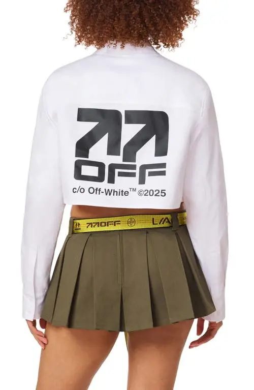 L/AB OFF-WHITE Boxy Cropped Woven Shirt