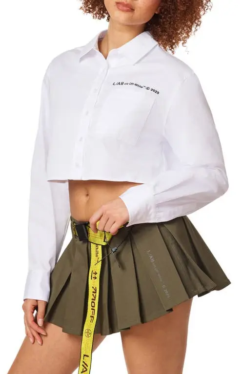 L/AB OFF-WHITE Boxy Cropped Woven Shirt