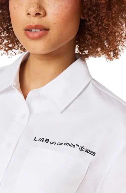 L/AB OFF-WHITE Boxy Cropped Woven Shirt