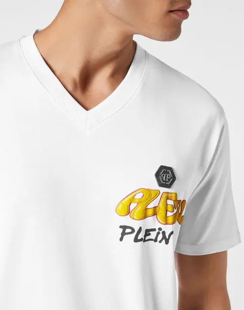 Philipp Plein T-shirt V Neck Ss Bombing Graffiti