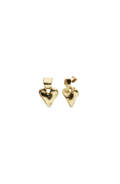 UNODE50 Heart Drop Earrings Plated - Gold
