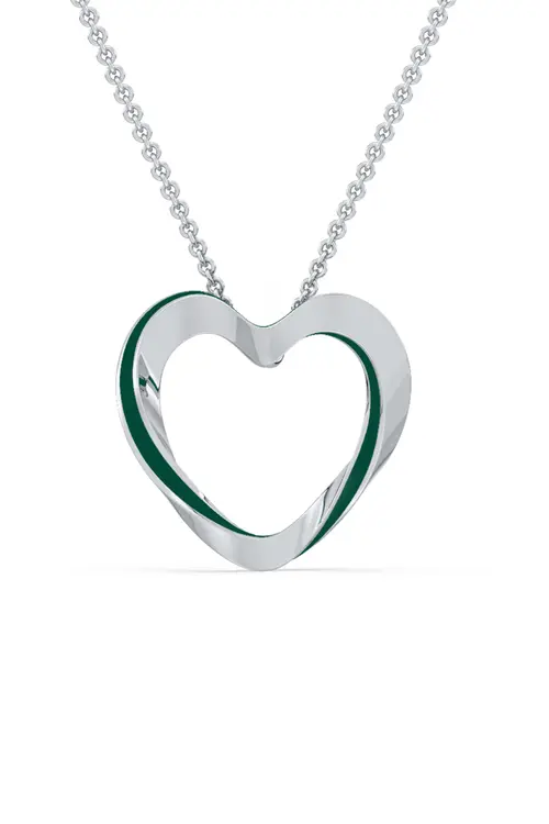 NABS AND BABS Lilo Twisted Heart Pendant Necklace - Pine Shadow