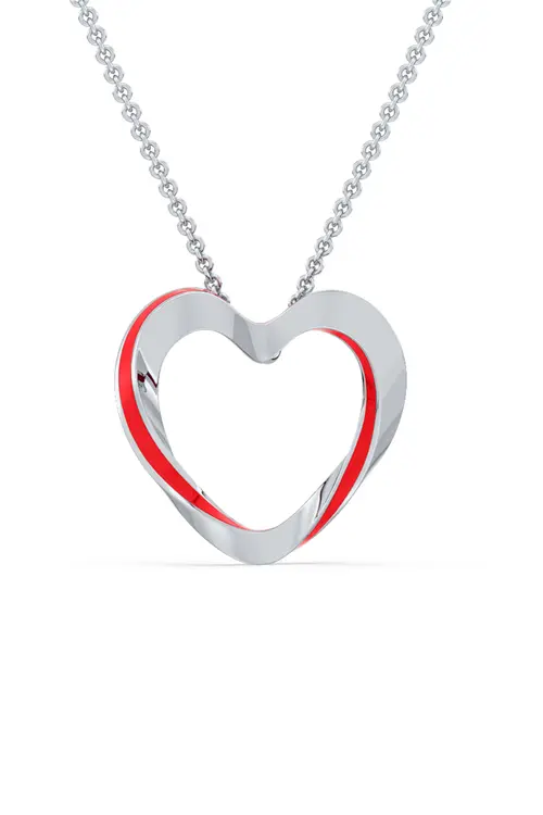 NABS AND BABS Lilo Color Heart Pendant - Red