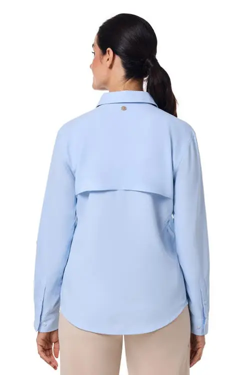 Coolibar Mylitta Travel Long Sleeve Shirt With Upf 50+ Sun Protection - Light Blue