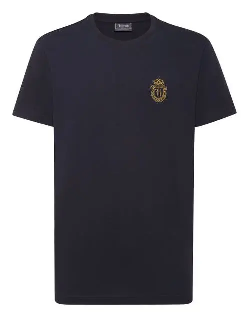 BILLIONAIRE T-shirt Round Neck Ss Crest - Navy