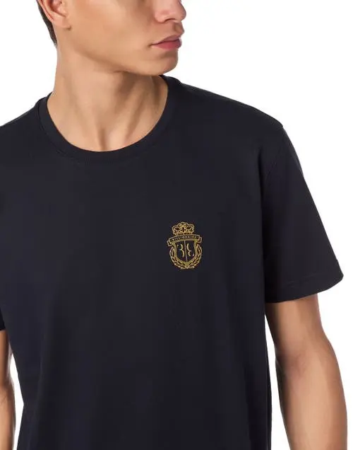 BILLIONAIRE T-shirt Round Neck Ss Crest - Navy