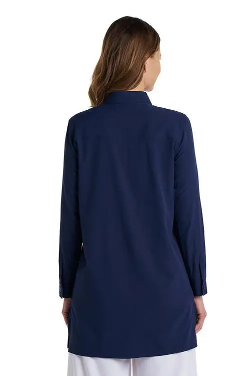 Coolibar Santorini Tunic Long Sleeve Shirt - Navy