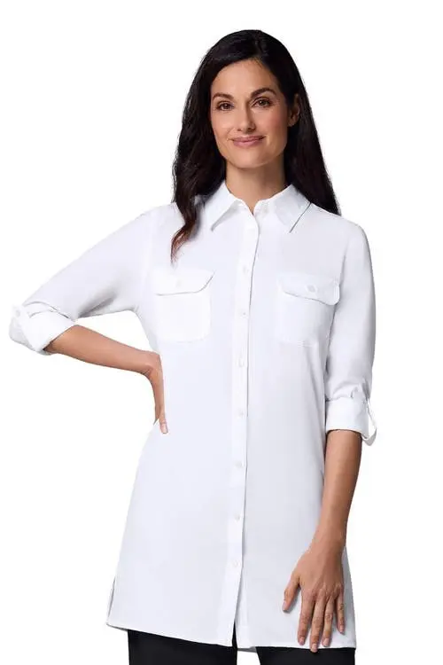 Coolibar Santorini Tunic Long Sleeve Shirt - White