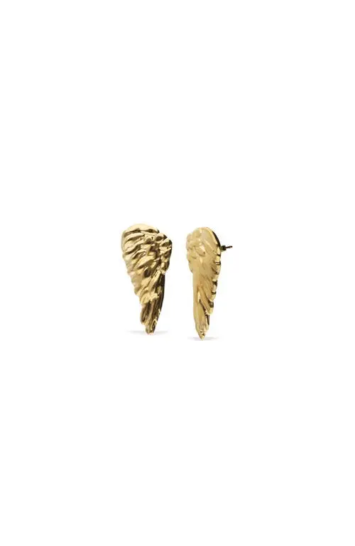UNODE50 18k -plated Earrings In The Shape Of Wings - Gold