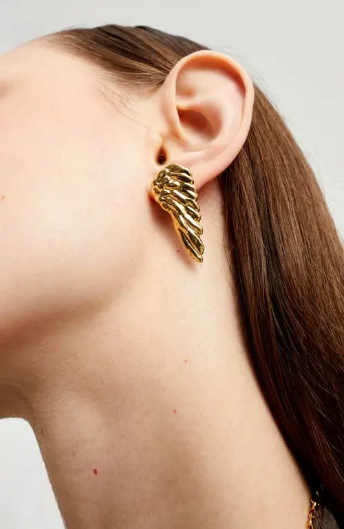 UNODE50 18k -plated Wing Earrings - Gold