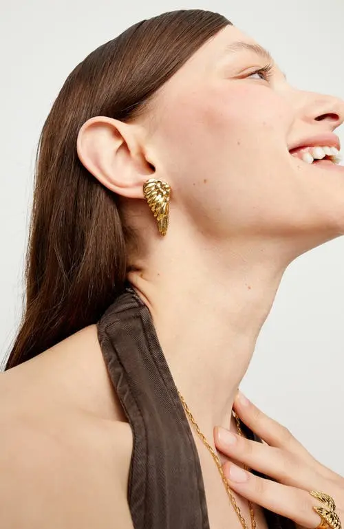 UNODE50 18k -plated Wing Earrings - Gold