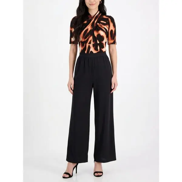 Rachel Rachel Roy Joan Crossover Front Jumpsuit - Leopard Smoke