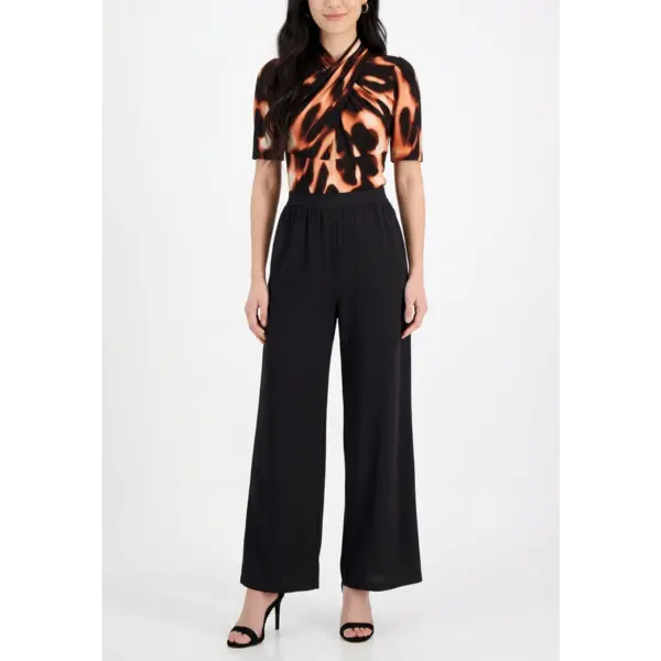 Rachel Rachel Roy Joan Crossover Front Jumpsuit - Leopard Smoke