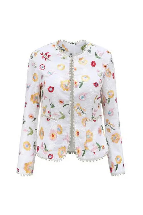 SKYLENCE Derling Embroidered Jacket - Blanche