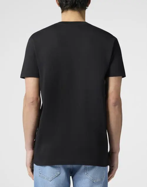Philipp Plein Round Neck T-shirt Tennis Pet Patch - Black