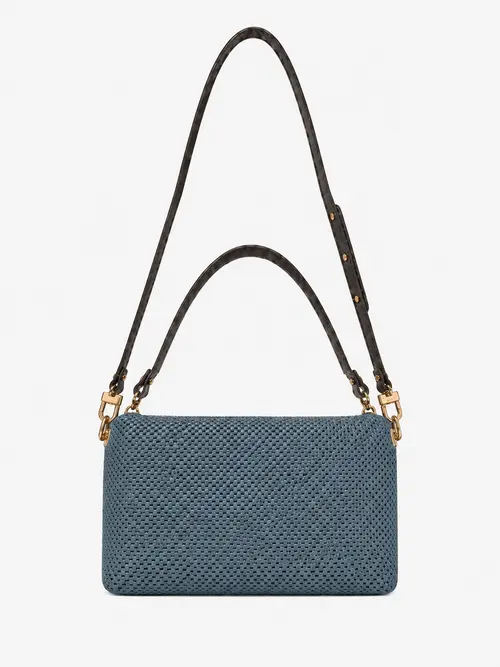 MINE BILGI Lumine Perforated Leather Shoulder & Crossbody Bag - Blue