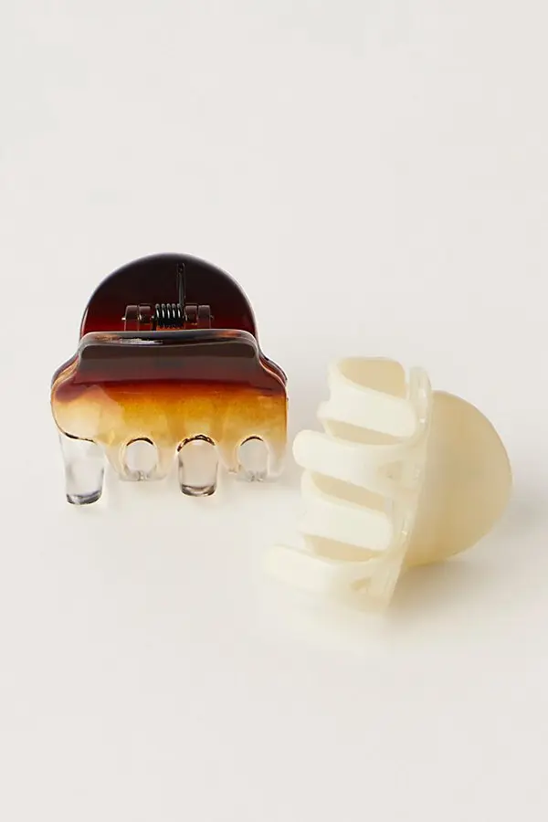 MATSUURA CO. Juliette Claw Clips Set Of 2 - Ivory/tort