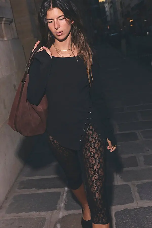 Free People Intimately Lace Capri Leggings
