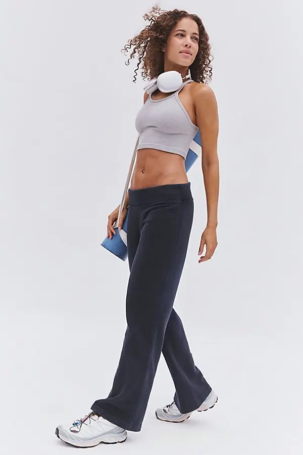 Free People Low-rise Soft Knit Pants - True Navy