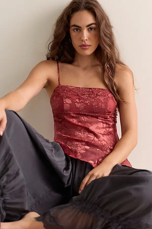 Free People Night Song Burnout Cami - Paper Lantern