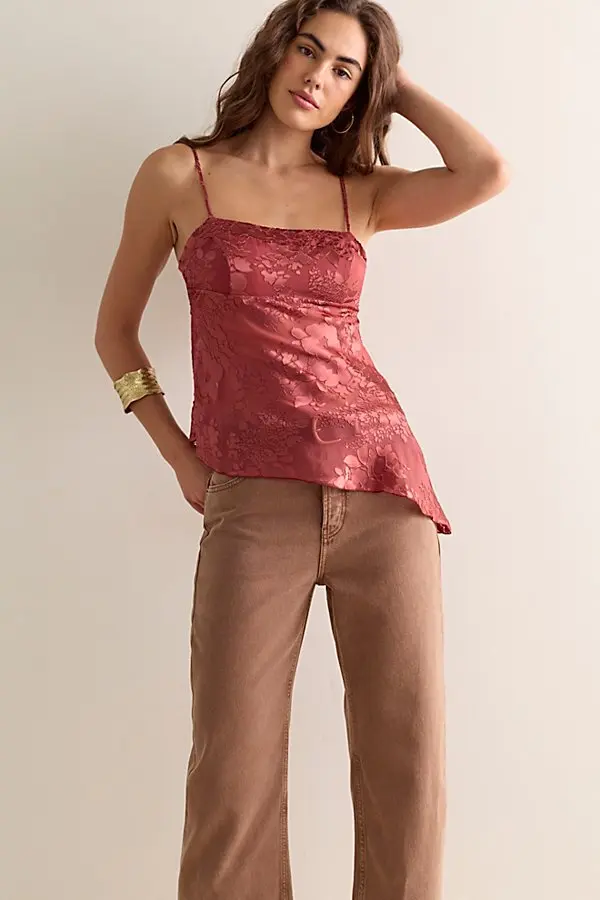 Free People Night Song Burnout Cami - Paper Lantern