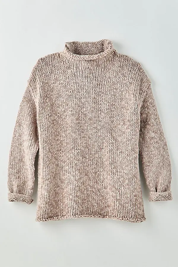 Free People Opal Rollneck Knit Tunic - Stucco