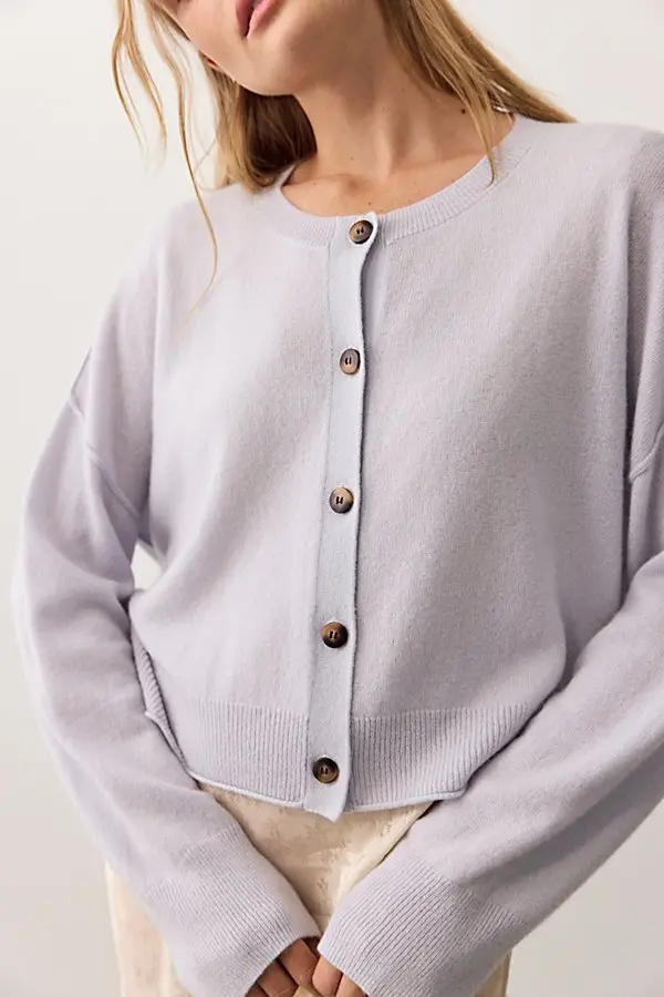 Free People Ottilie Cashmere Cardigan - Arctic Ice