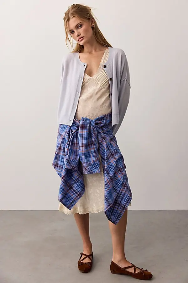 Free People Ottilie Cashmere Cardigan - Arctic Ice