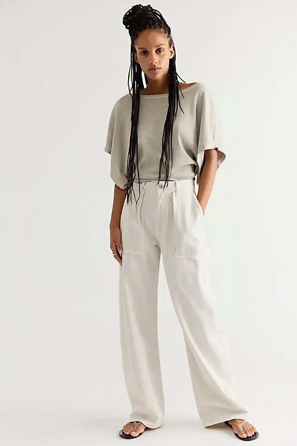 AGOLDE Low Curve Utility Jeans - Bone