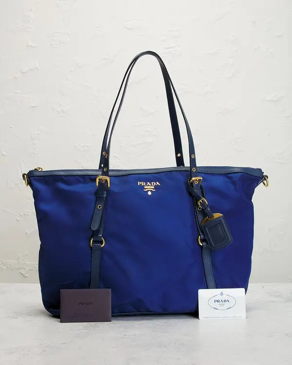 Prada Tessuto Tote Bag - Blue