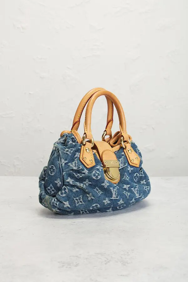 LOUIS VUITTON Monogram Denim Mini Pleaty Shoulder Bag