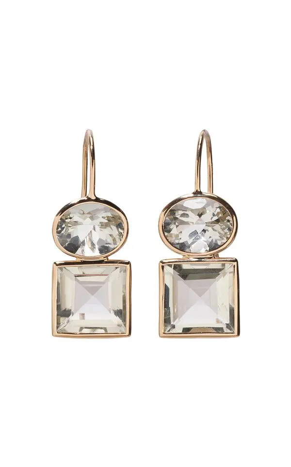 LIZZIE FORTUNATO Duo Earrings In Amethyst - Green