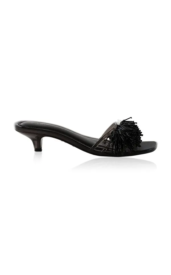 HEAVENLY JELLY Willow Embellished Jelly Mule - Black