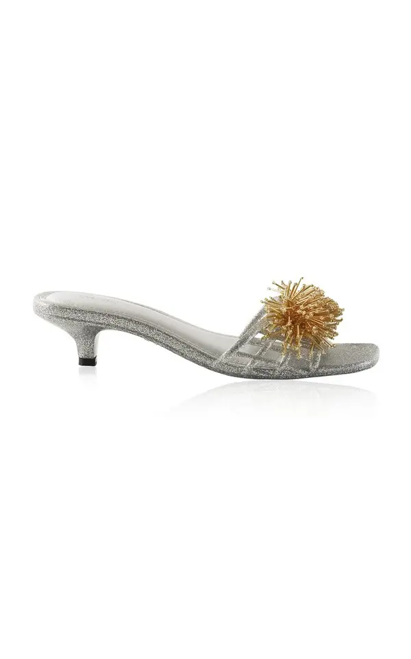 HEAVENLY JELLY Willow Embellished Jelly Mule - Silver