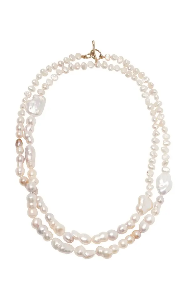 LIZZIE FORTUNATO 14k Gold Cabana Necklace With Pearls - White