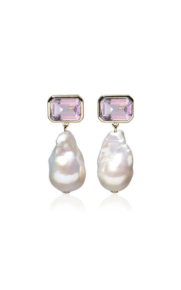 LIZZIE FORTUNATO Juno Earrings In Amethyst - Pink