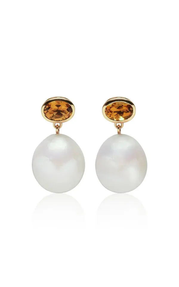 LIZZIE FORTUNATO Palazzo Earrings In Dark Citrine - Multi