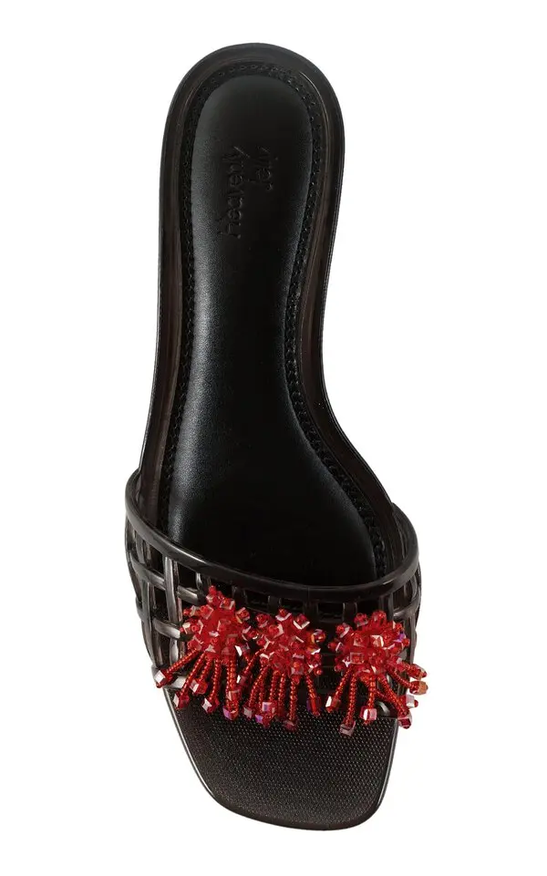 HEAVENLY JELLY Twinkle Embellished Jelly Mule - Black