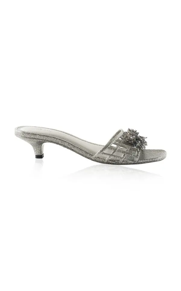 HEAVENLY JELLY Twinkle Embellished Jelly Mule - Silver