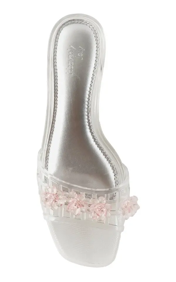 HEAVENLY JELLY Dew Embellished Jelly Mule - Clear