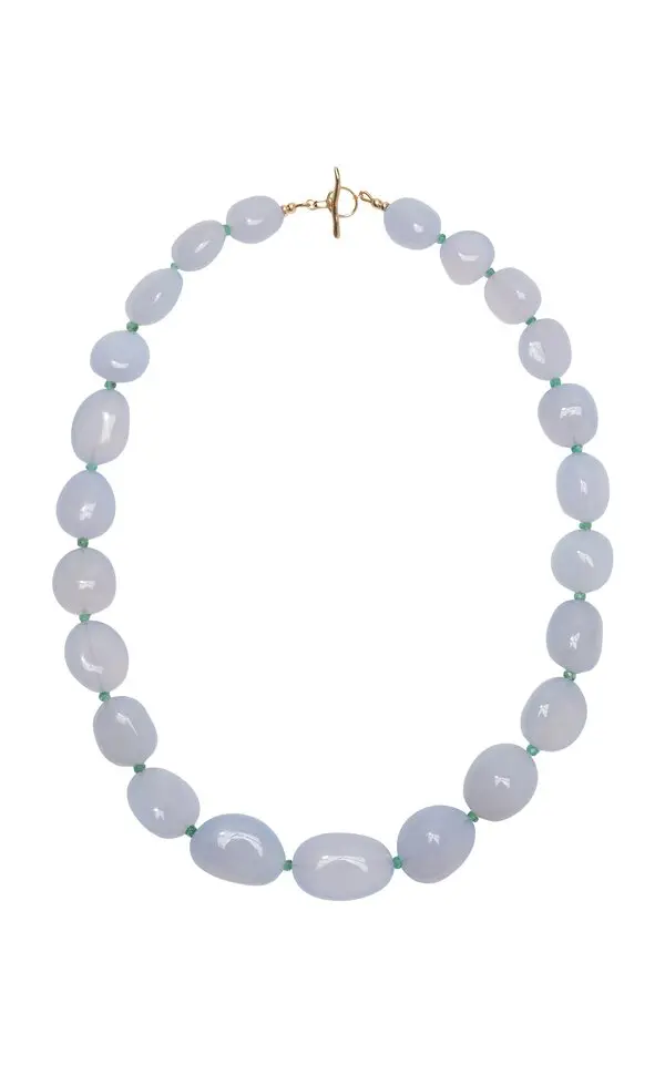 LIZZIE FORTUNATO 14k Gold Necklace With Blue Chalcedony And Peridot - Multi